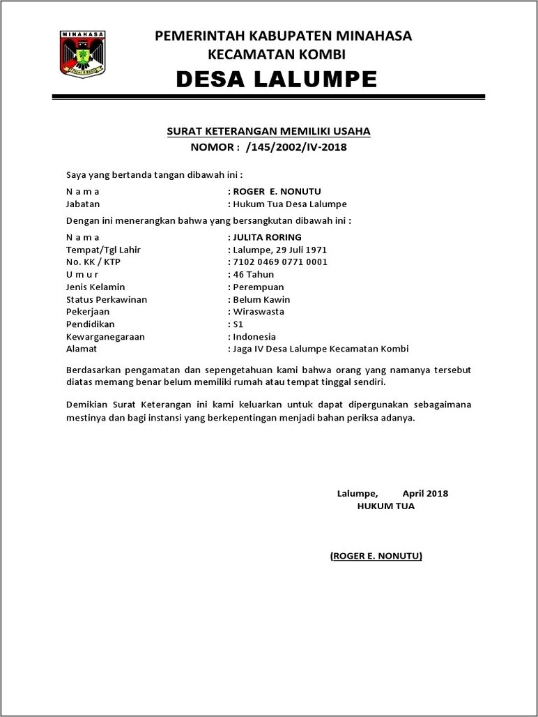 Contoh Surat Keterangan Belum Memiliki Rumah Free Download Images Riset