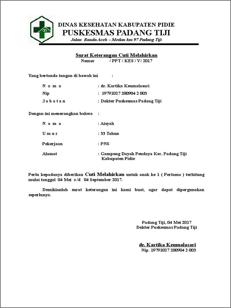 Contoh Surat Keterangan Dari Bidan Surat Keterangan Desain Contoh