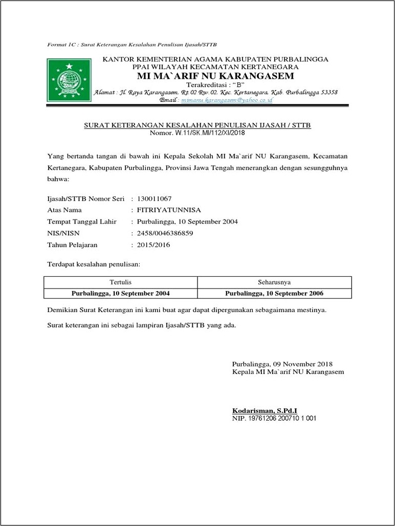 Detail Contoh Surat Pernyataan Kesalahan Penulisan Ta - vrogue.co Detail Contoh Surat Pernyataan Kesalahan Penulisan Ta - vrogue.co